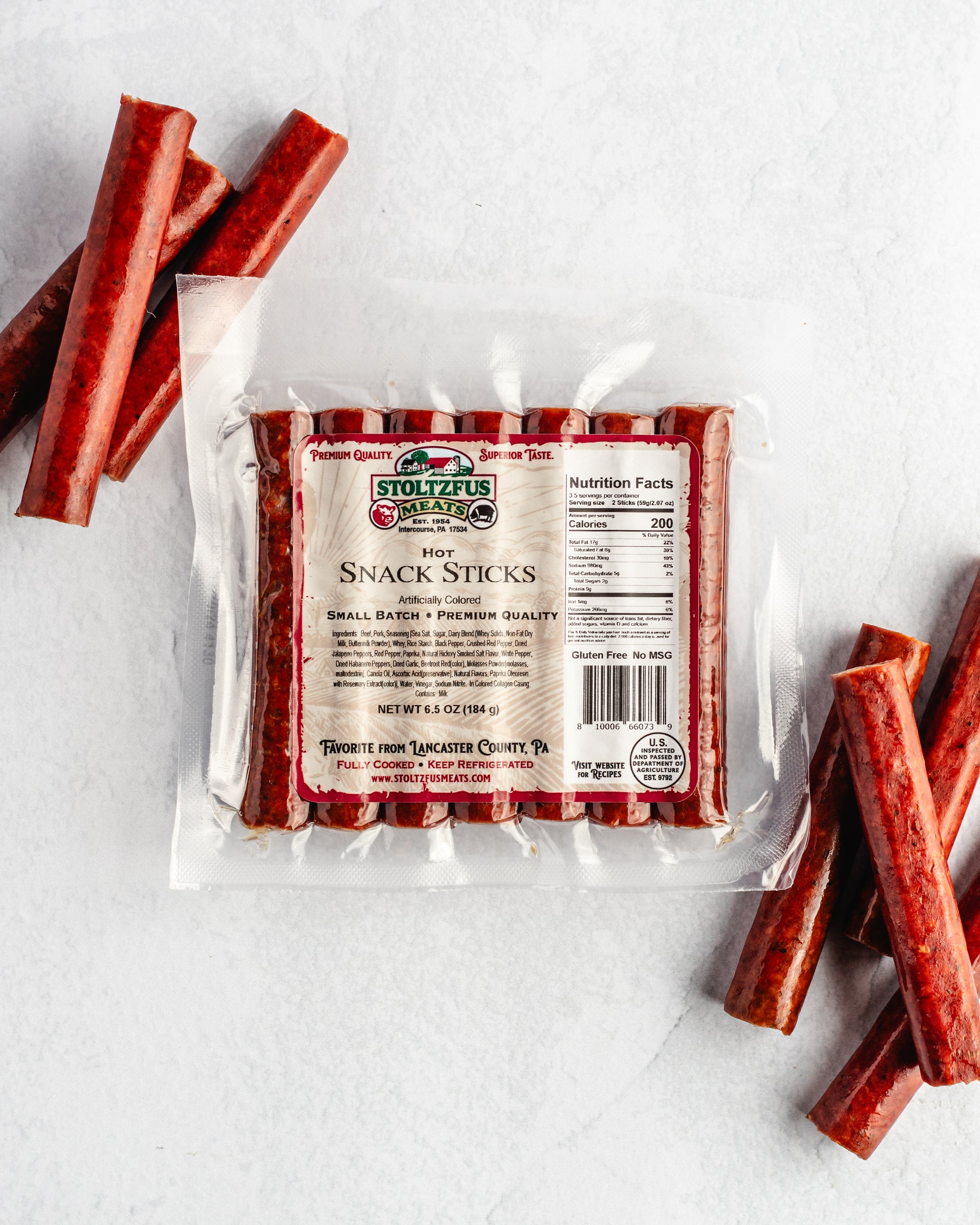 Snack Sticks - Beef or Pork - 6 Varieties | Stoltzfus Meats
